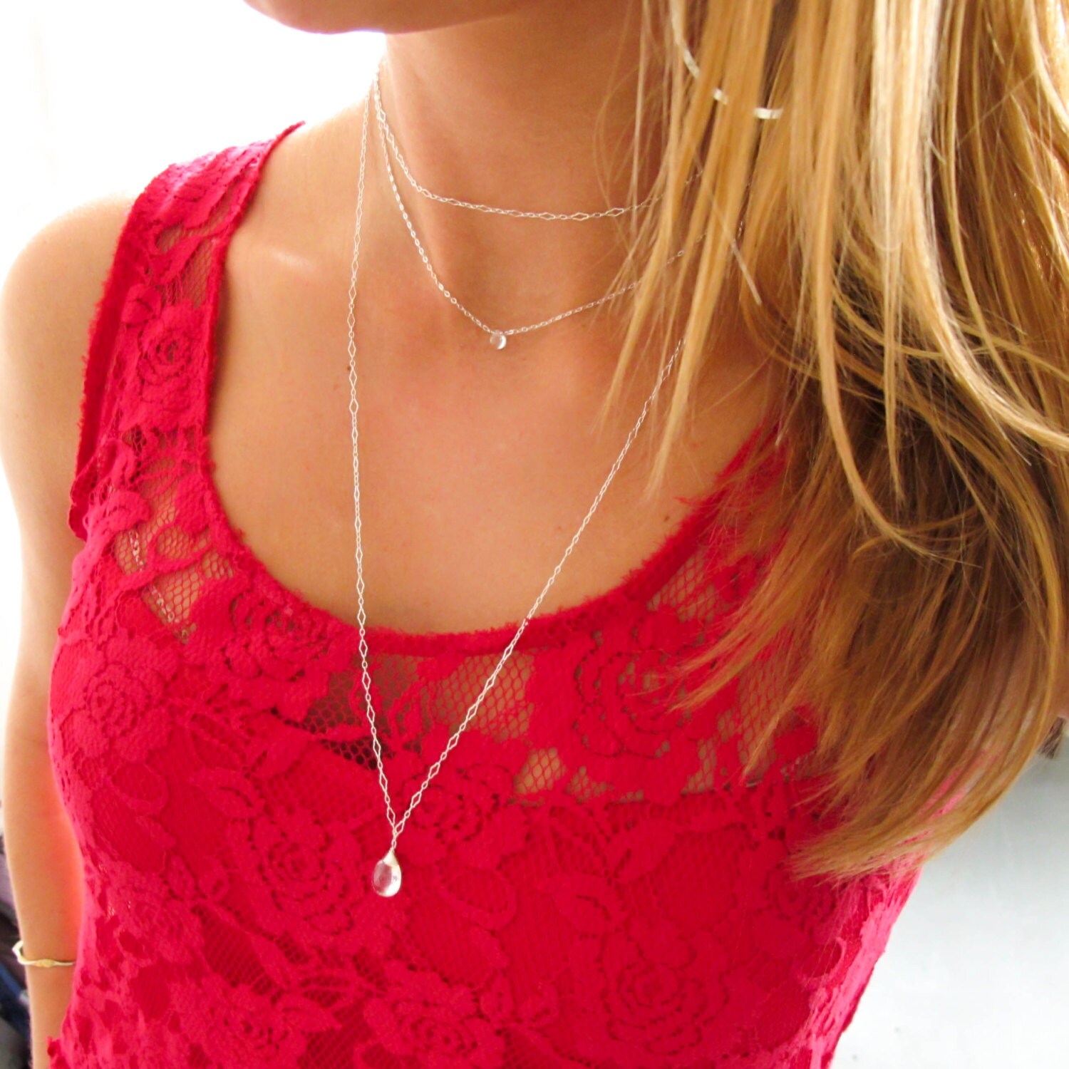 White Topaz Pendant / White Topaz Necklace Everyday Simple Topaz ...