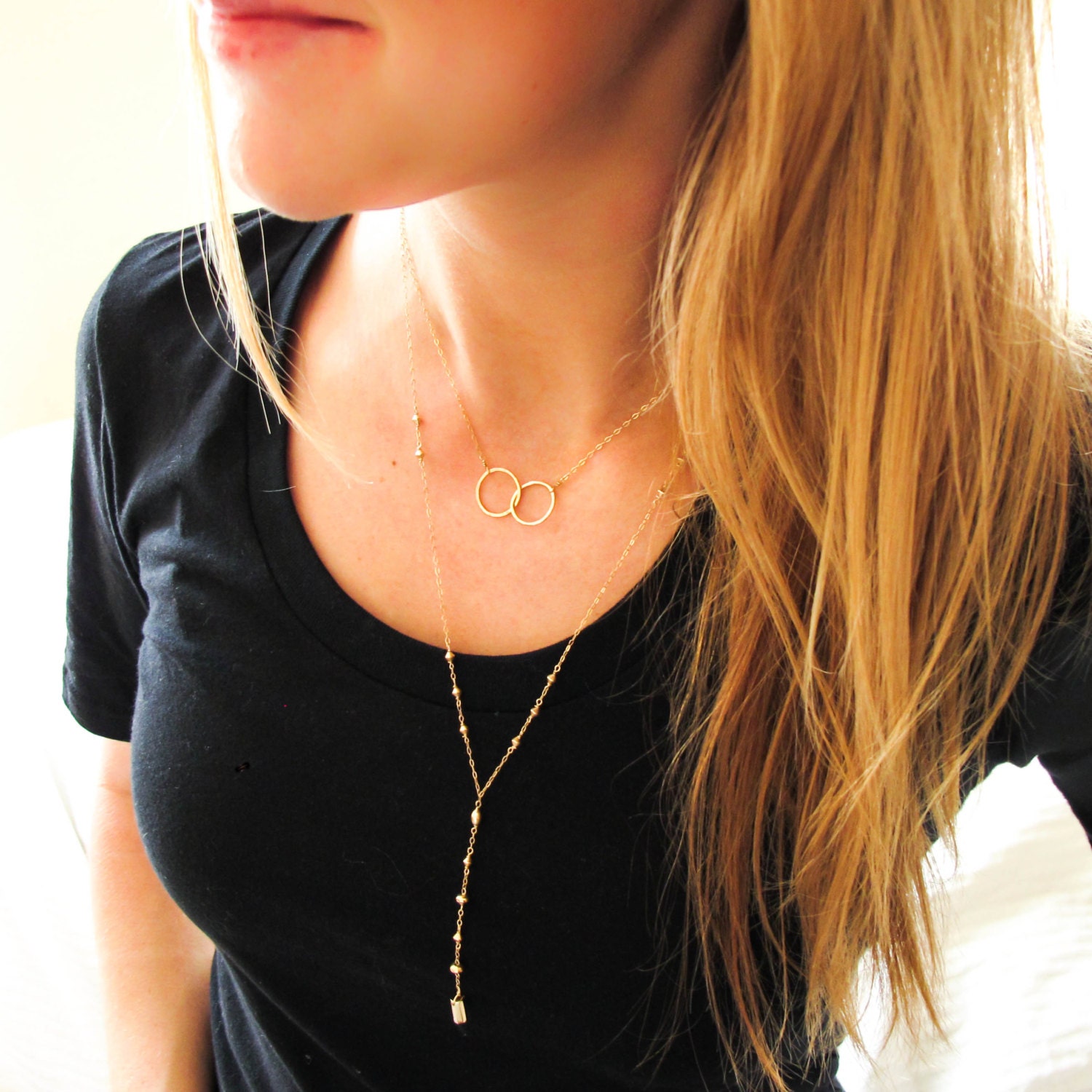 Gold Y Necklace Y Drop Necklace Y Shaped Necklace Gold | Etsy