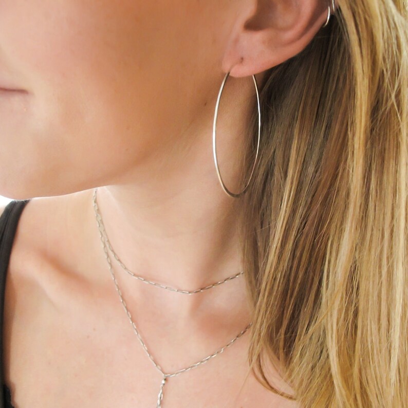 Silver Hoop Earrings Thin Silver Hoop Earrings Hammered | Etsy