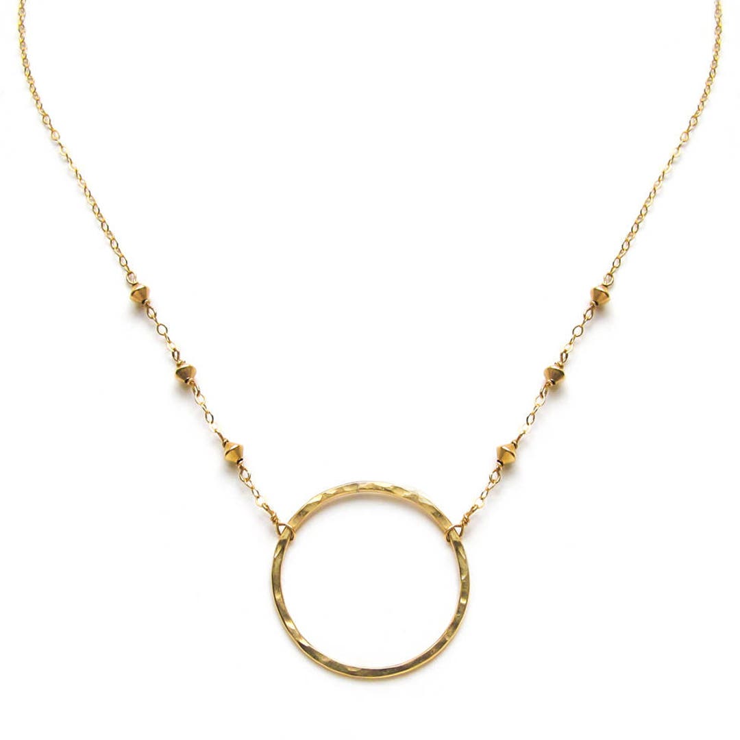 Gold Circle Necklace // XL Unity Necklace // 14K Gold Filled Circle ...