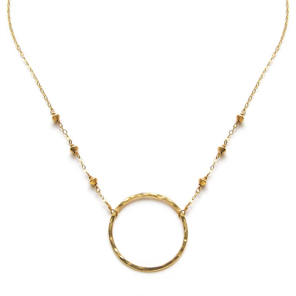Gold Circle Necklace // XL Unity Necklace // 14K Gold Filled | Etsy
