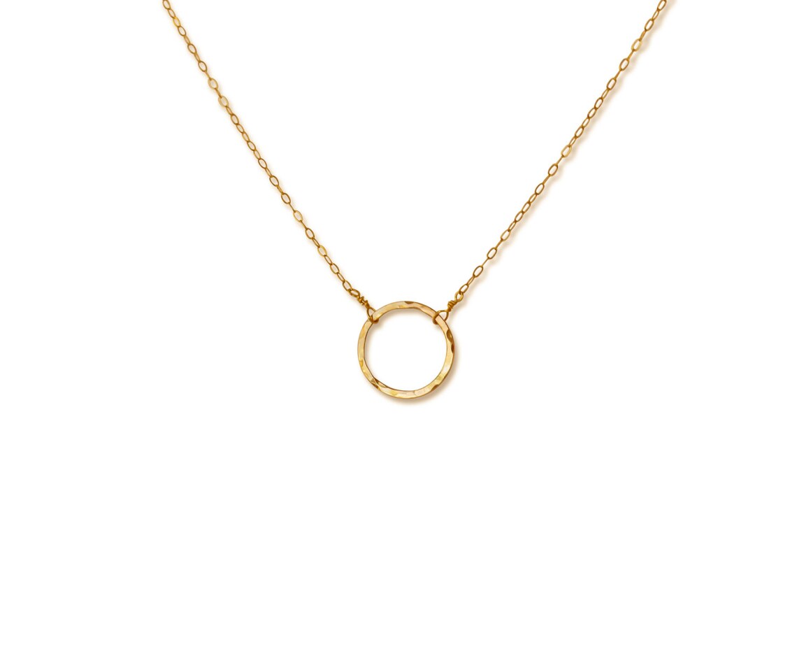 Small Circle Necklace / Handmade Gold Filled or Sterling - Etsy