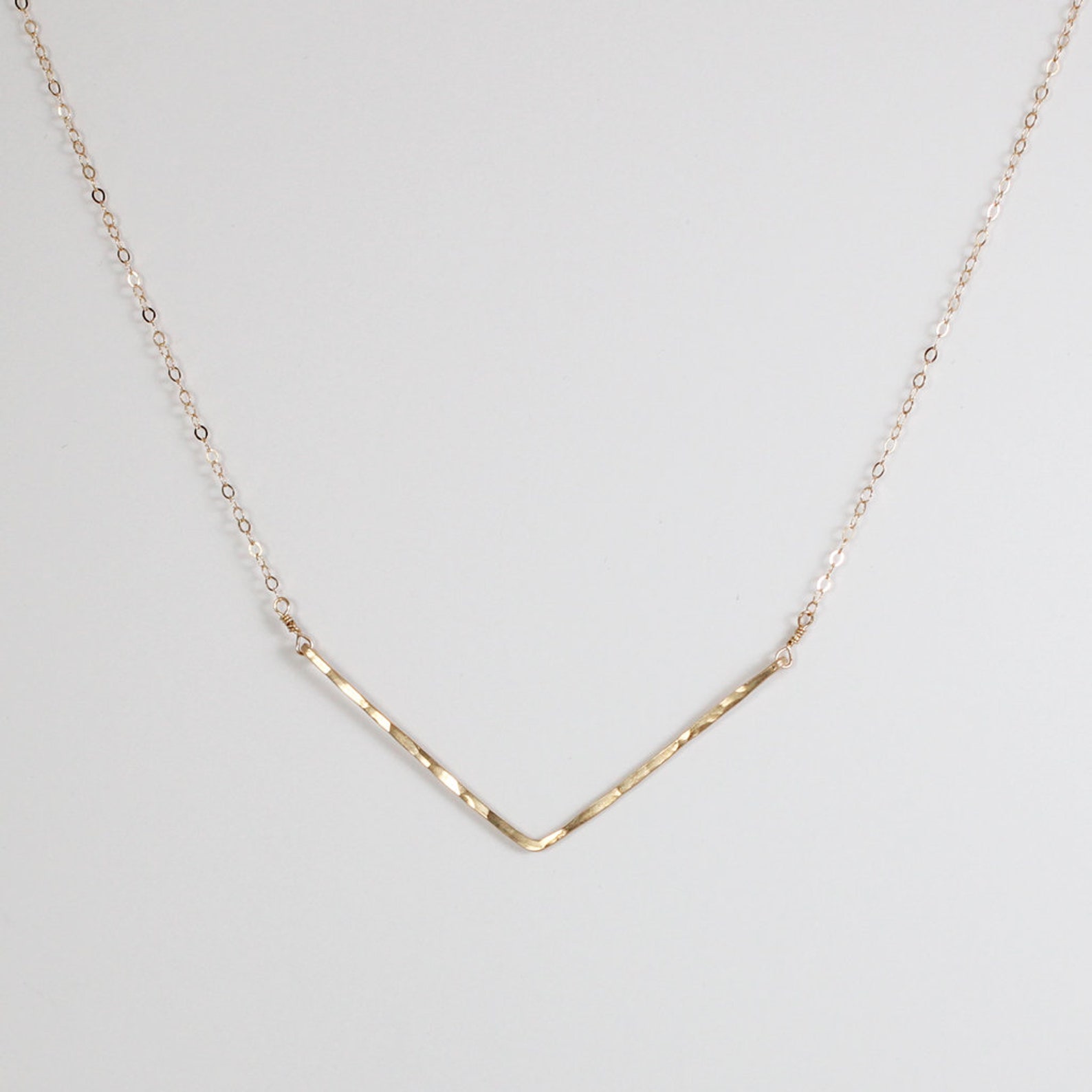 Gold V Necklace - Gold Chevron Necklace - XL Wide V Necklace - V Chain ...