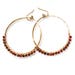 Large Garnet Arc Hoops 14k Gold Filled and Garnet Hoop Earrings Bottom ...