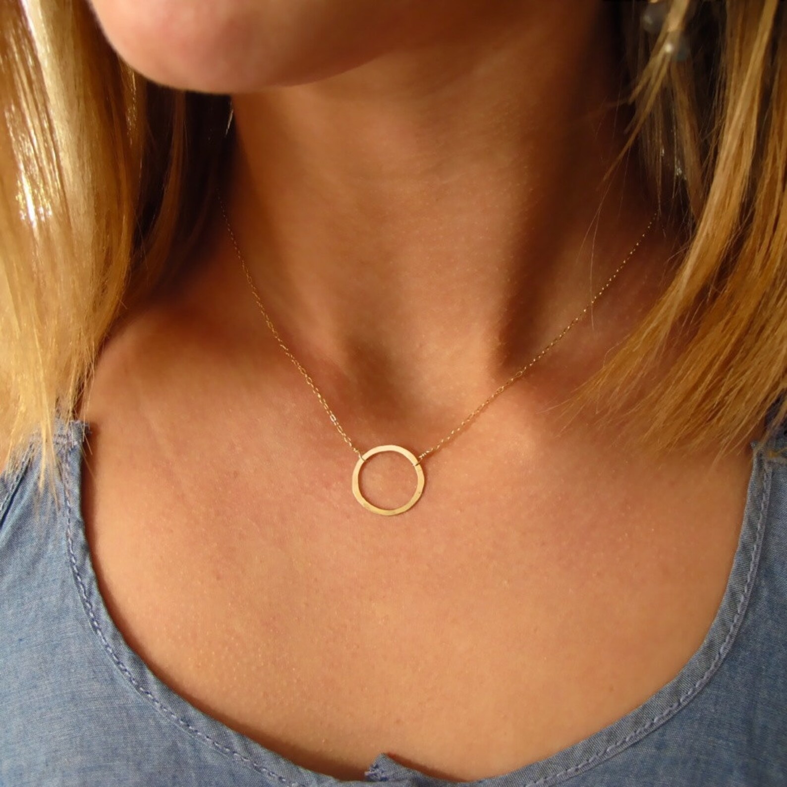 Small Circle Necklace / Handmade Gold Filled or Sterling - Etsy