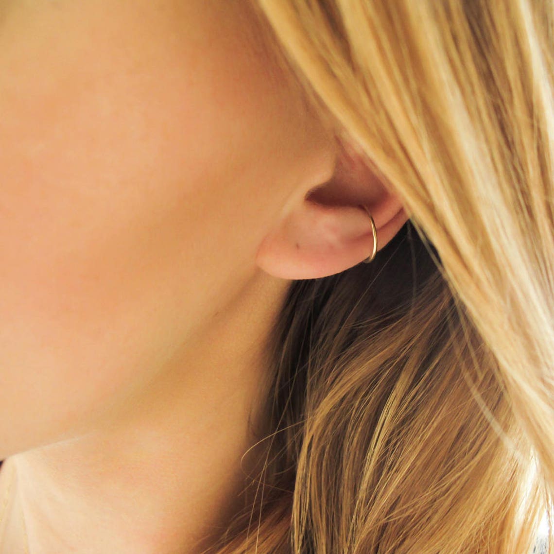 Gold Cartilage Earring Small Ear Cuff 18 gauge Cartilage | Etsy