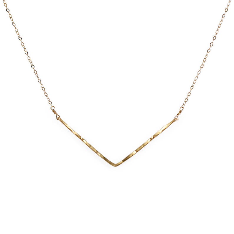 Gold V Necklace - Gold Chevron Necklace - XL Wide V Necklace - V Chain ...