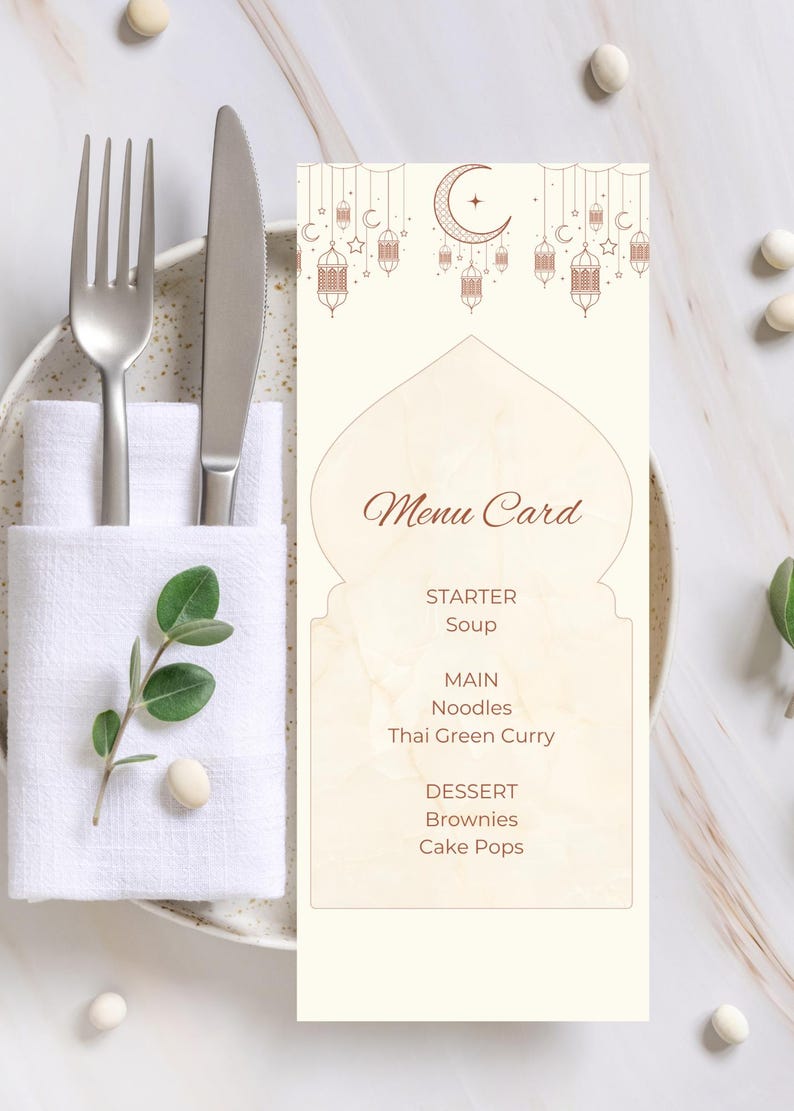 Digital Iftar Menu Card | Ramadan Decor | Editable Menu Template ...