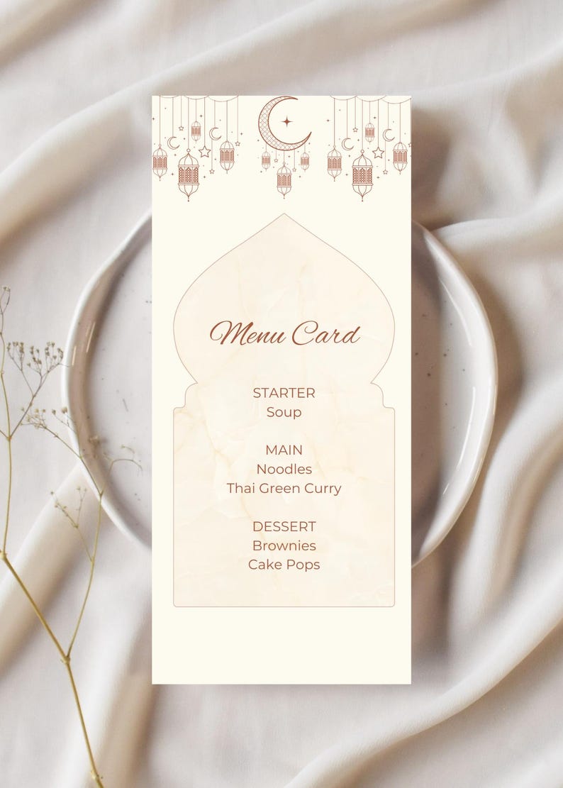 Digital Iftar Menu Card | Ramadan Decor | Editable Menu Template ...