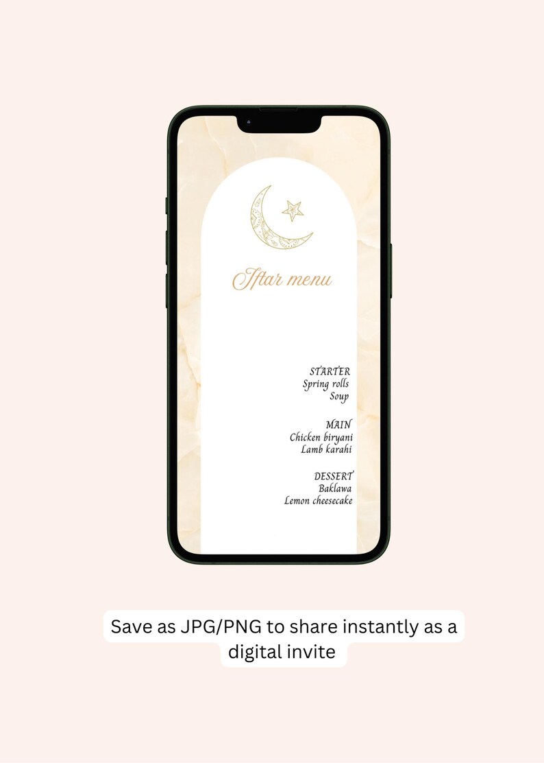 Editable Iftar Menu Card, Ramadan Dinner Party, Digital Download, Iftar ...