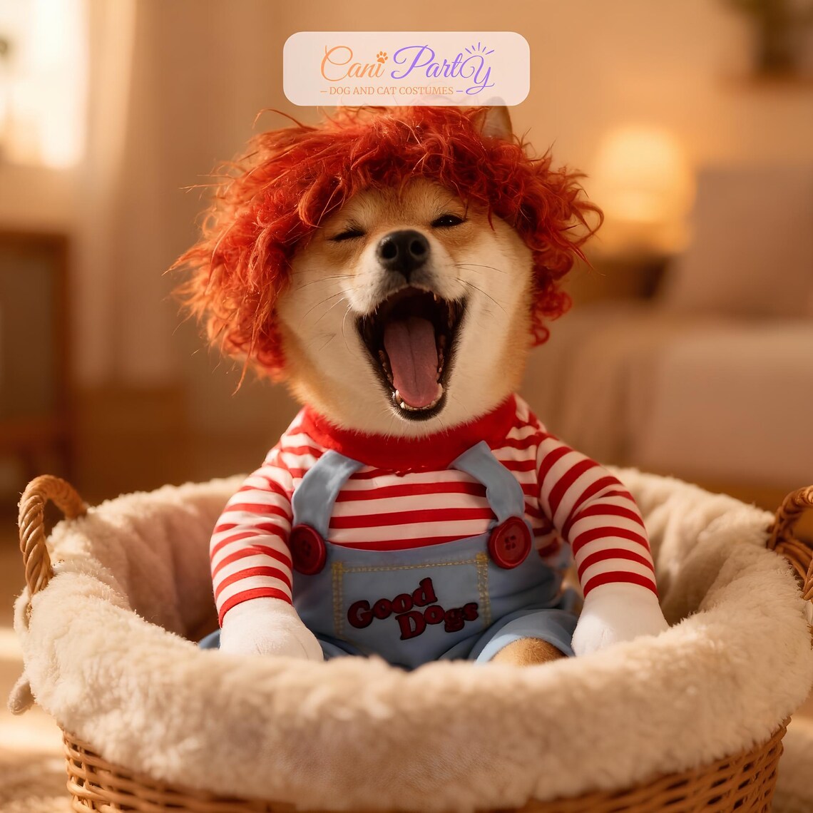 Chucky Dog Costume – Funny Horror Pet Outfit for Dogs & Cats ...
