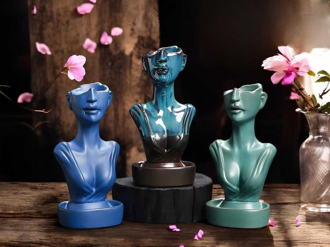 Ceramic Human Face Incense-burner - Waterfall Incense-holder ...