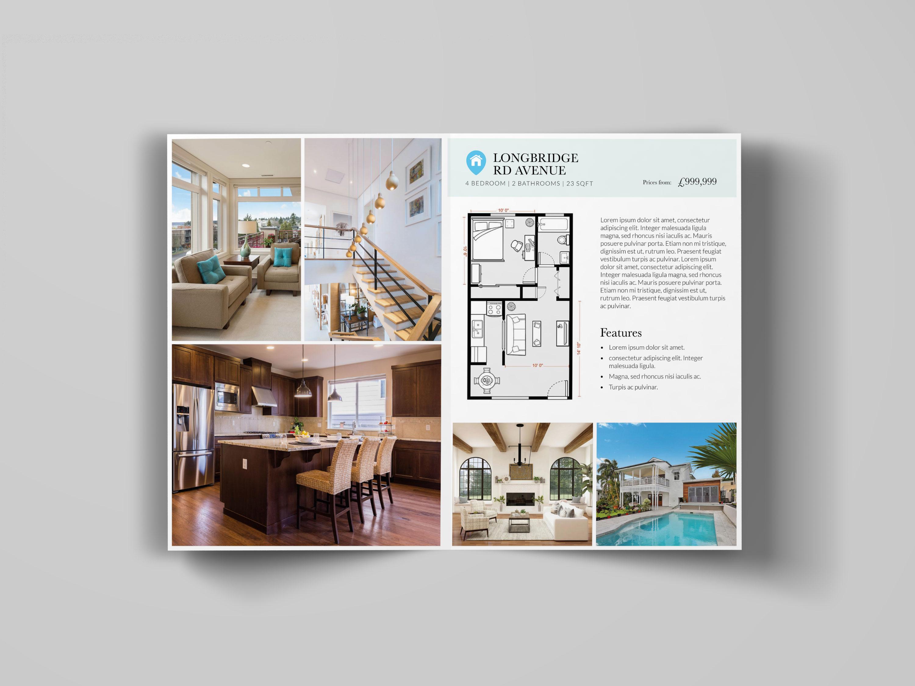Luxury Real Estate Leaflet | Property Marketing Flyer | Open House ...