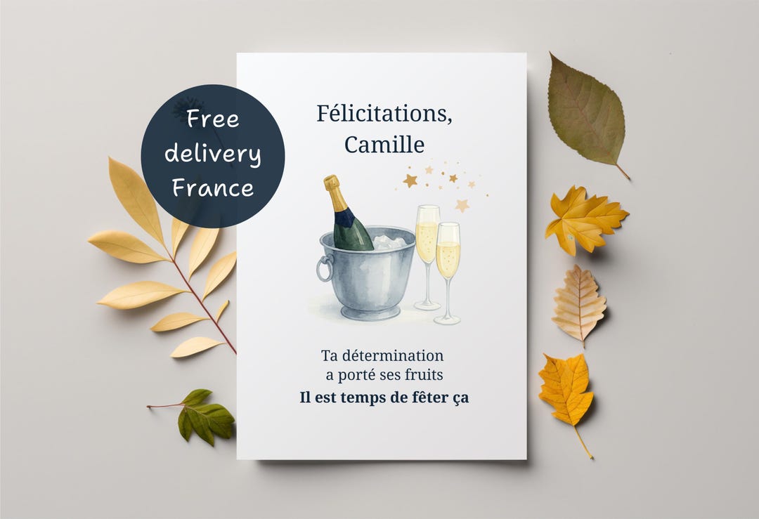 Personalised French Graduation Congratulations Card; French Grad Gift ...