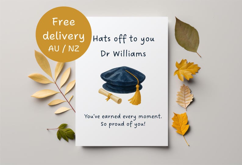 Personalized Phd Graduation Card: Doctoral Tam Hat, Custom Name Phd ...