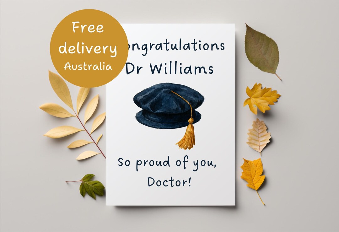 Personalised Phd Graduation Congratulation Card; Custom Card for Phd ...