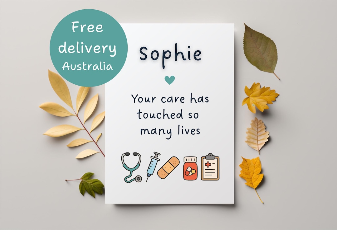 Custom Nurse Doctor Vet Farewell Card; Peraonalised Card for Medical ...