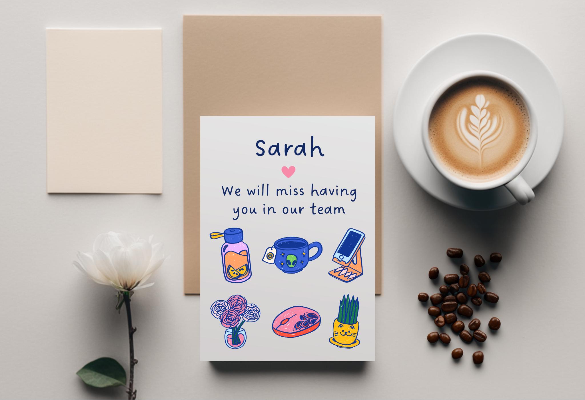 Custom Coworker Office Farewell Card; Farewell Peraonalised Card for ...