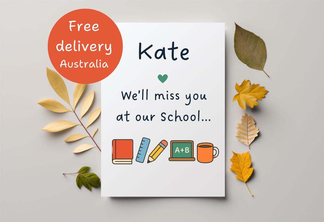 Custom Teacher Farewell Card; Peraonalised Card for Teacher Leaving the ...