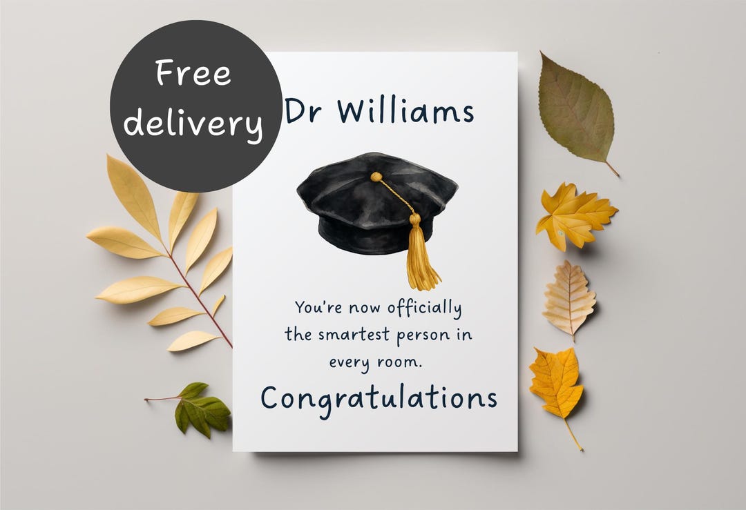 Personalised Phd Graduation Congratulation Card; Custom Card for Phd ...