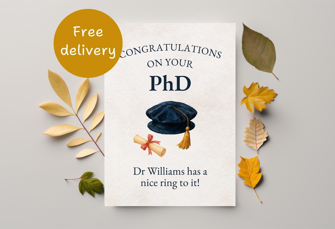 Personalised Phd Graduation Congratulation Card; Custom Card for Phd ...