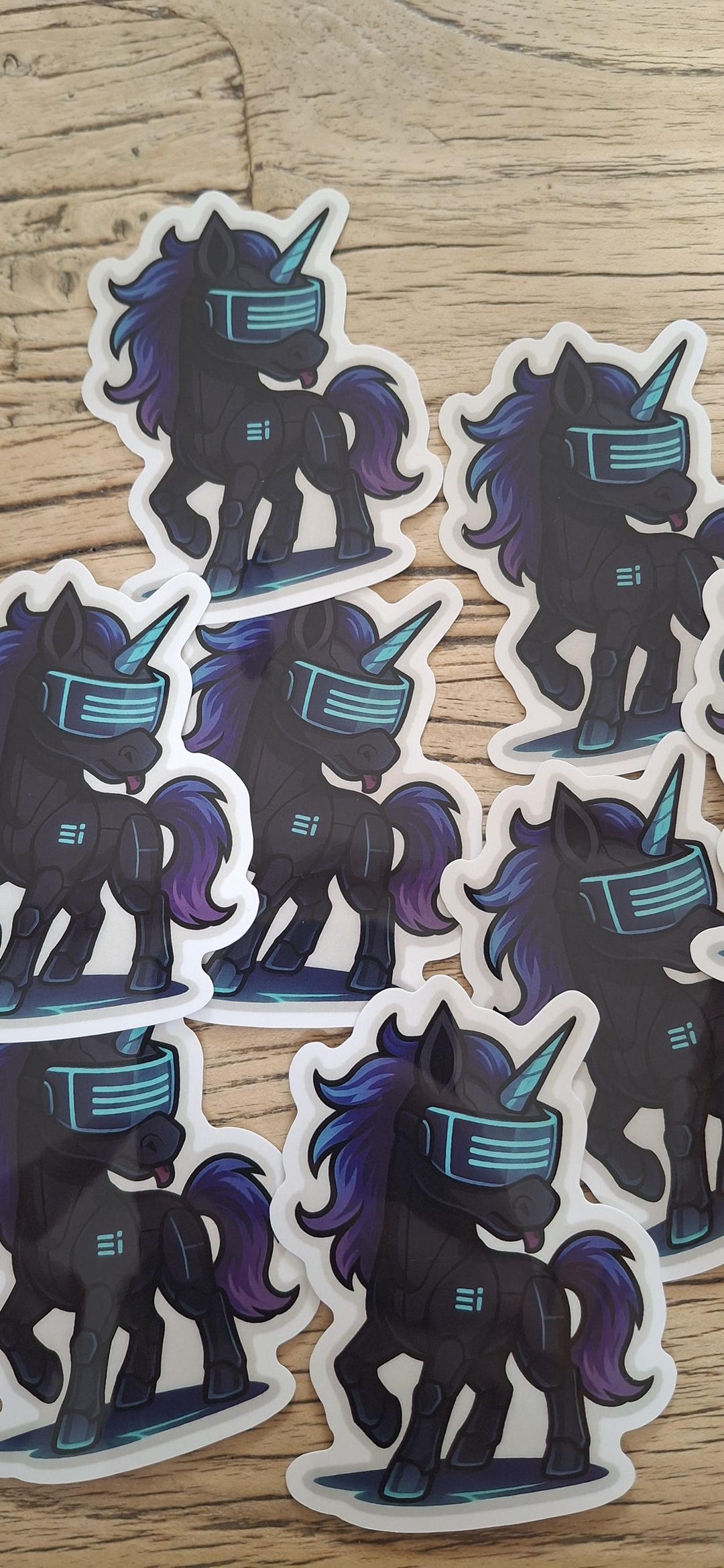 Holographic Cyber Unicorn Sticker – Futuristic Tech Style Unicorn With ...