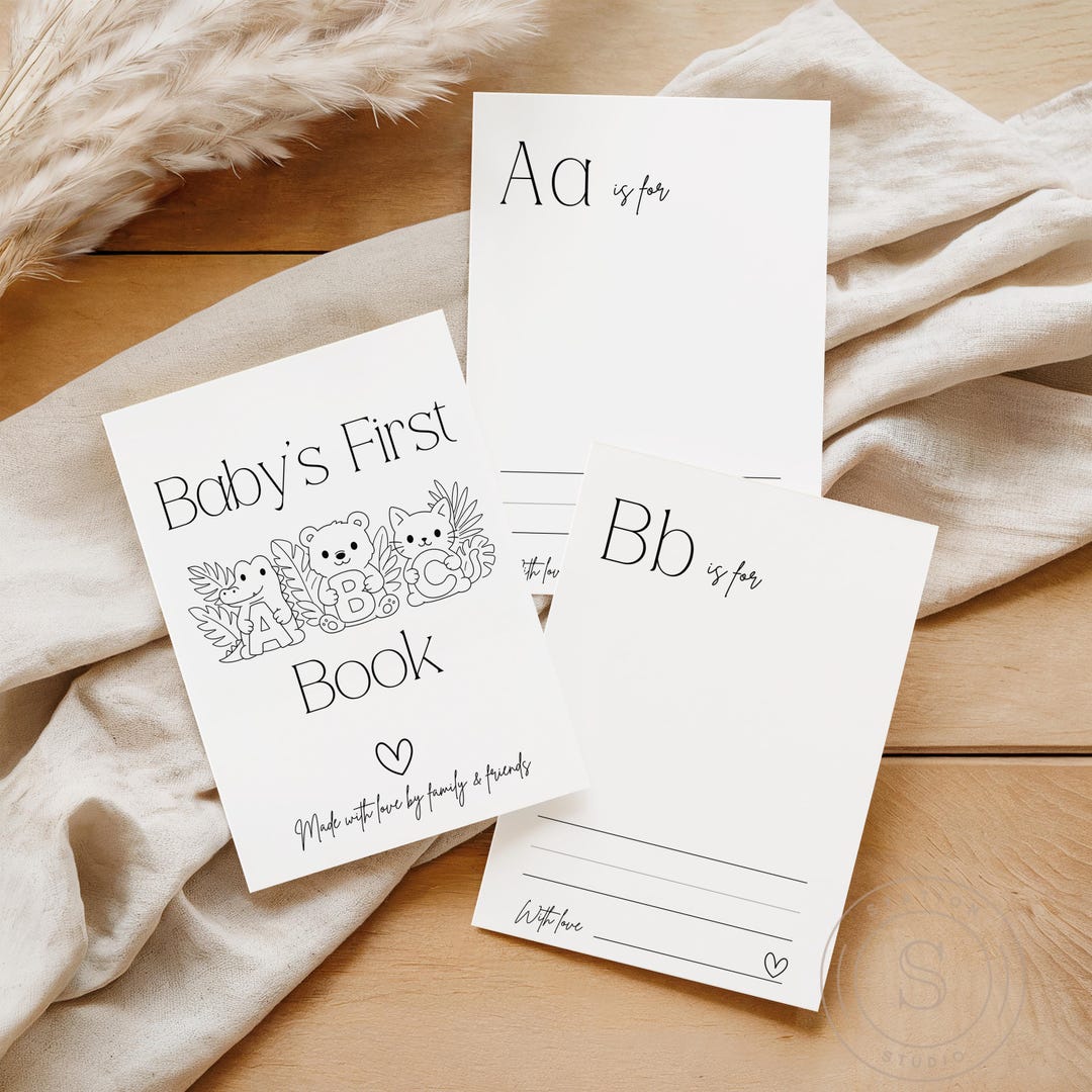 Babys First ABC Coloring Book Printable Baby Shower ABC Game Alphabet ...