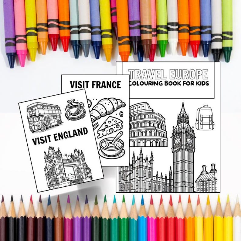 Travel Europe Colouring Pages for Kids Toddlers Color Travel Themed ...