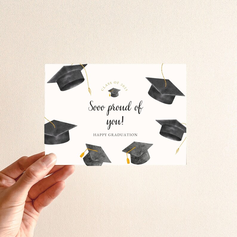 Printable Graduation Card: Class of 2025 Congrats (PDF Download A6 Size ...