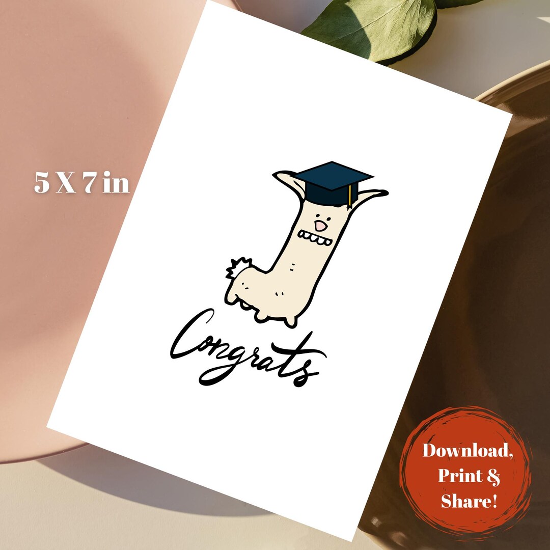 Funny Llama Congrats Graduate Printable Graduation Card Graduation Card ...