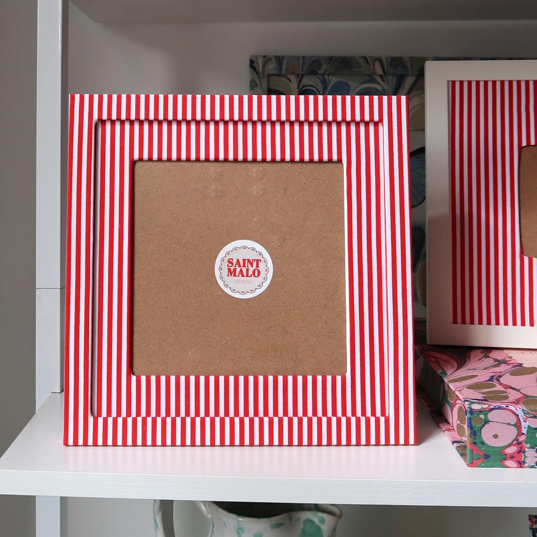 Custom Striped Fabric Wrapped Frame, Striped Mat, Multiple Colors ...