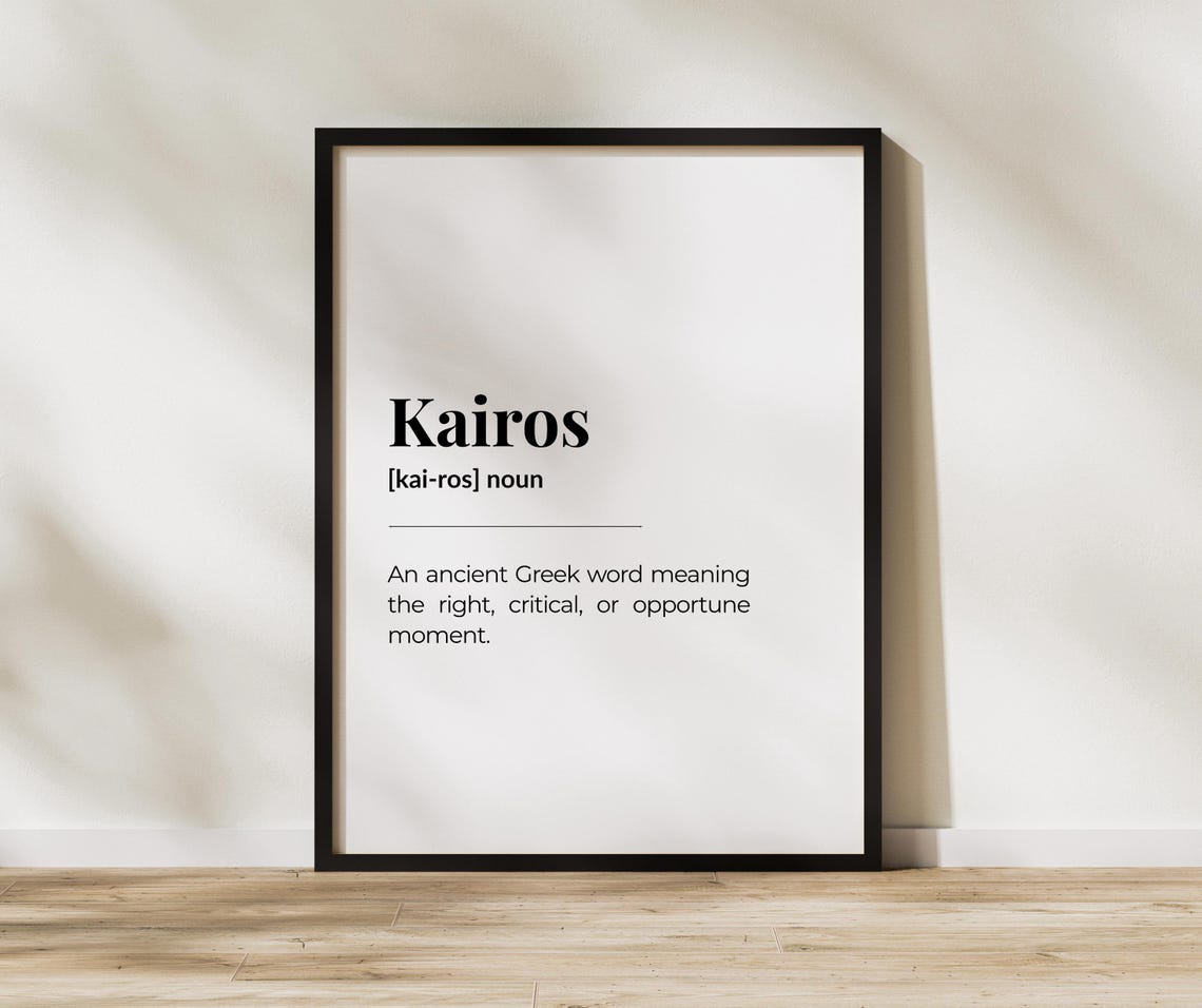 Kairos Definition Print – Minimalist Greek Philosophy Wall Art ...