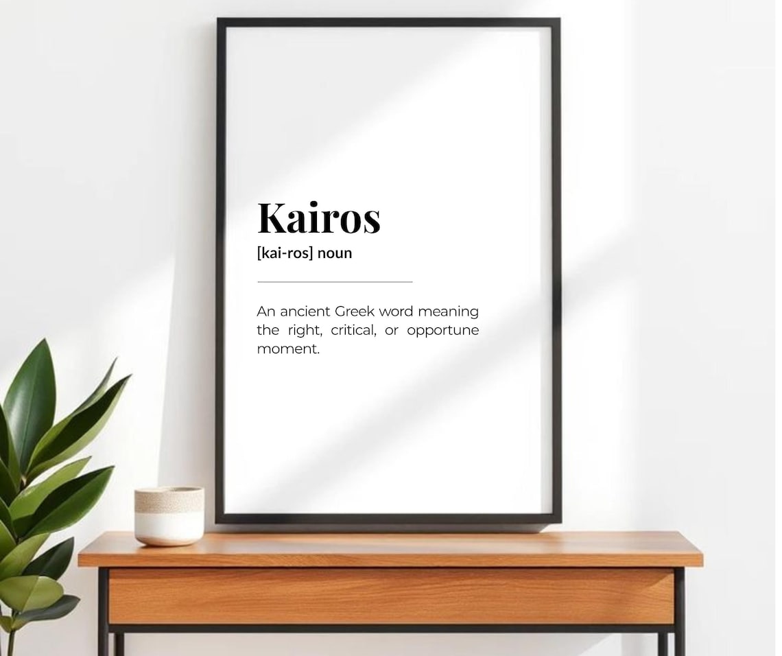 Kairos Definition Print – Minimalist Greek Philosophy Wall Art ...