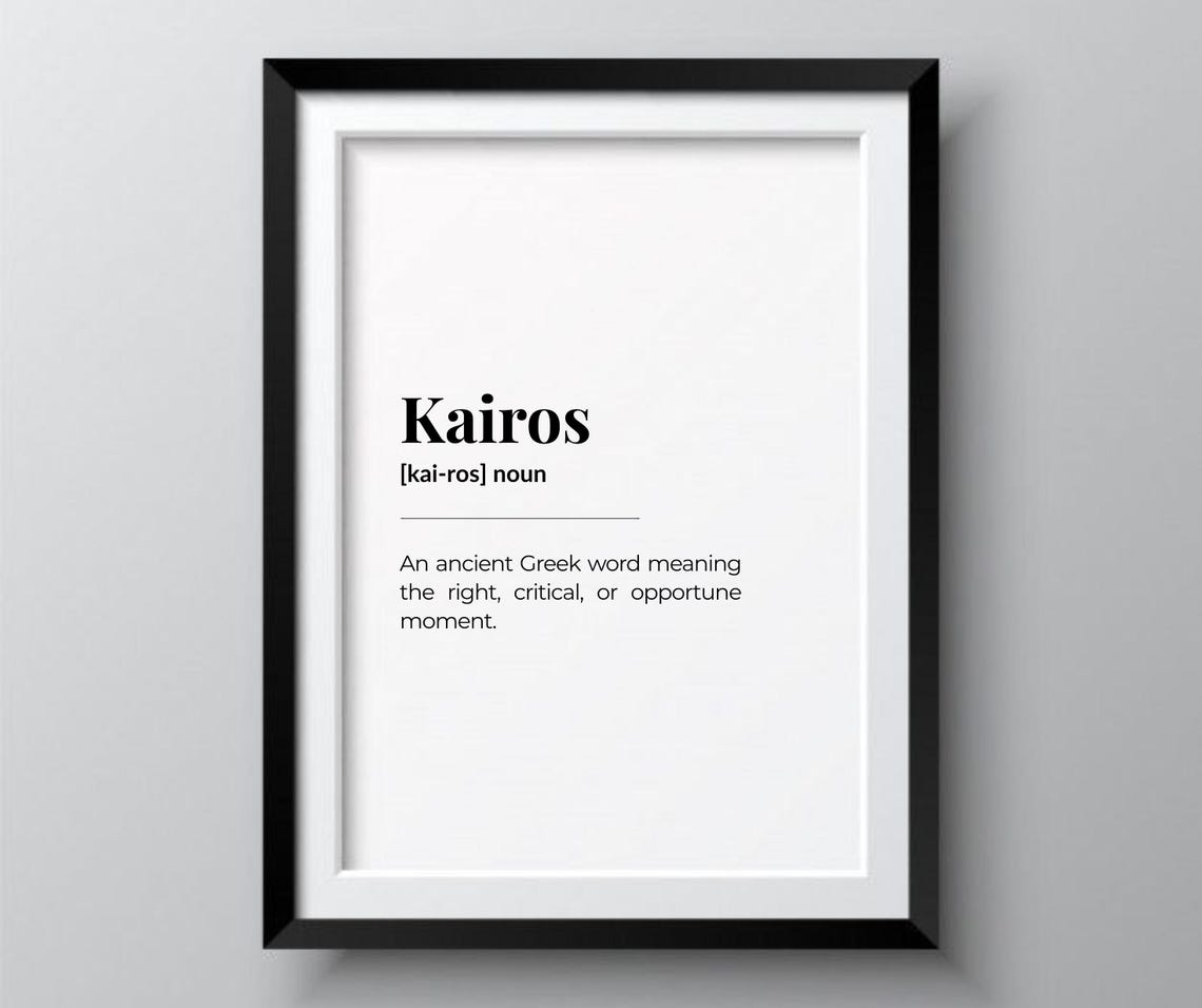 Kairos Definition Print – Minimalist Greek Philosophy Wall Art ...
