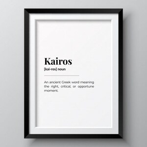 Kairos Definition Print – Minimalist Greek Philosophy Wall Art ...