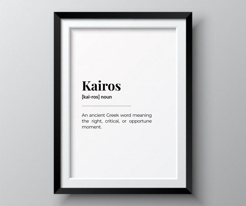Kairos Definition Print – Minimalist Greek Philosophy Wall Art ...