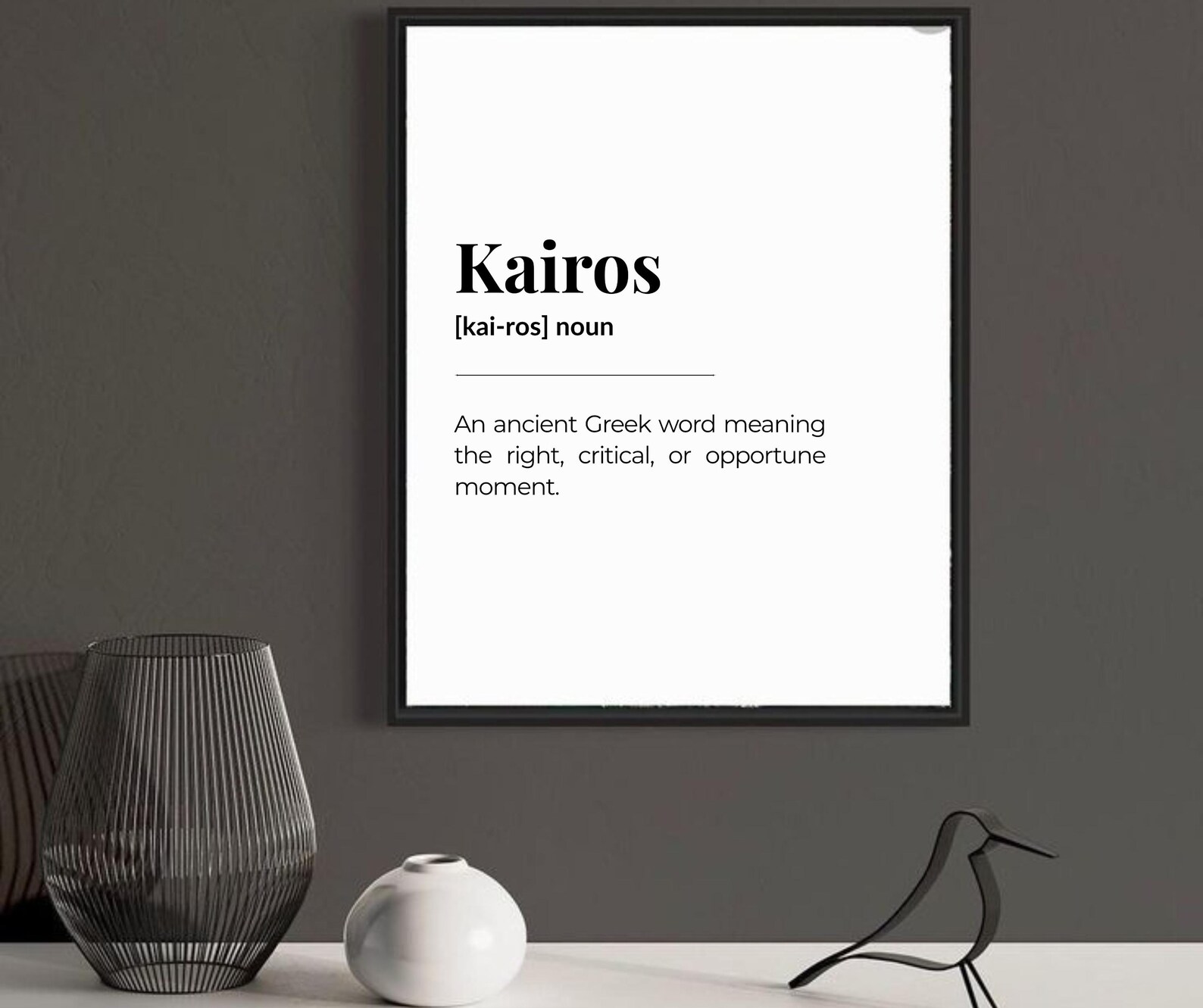 Kairos Definition Print – Minimalist Greek Philosophy Wall Art ...