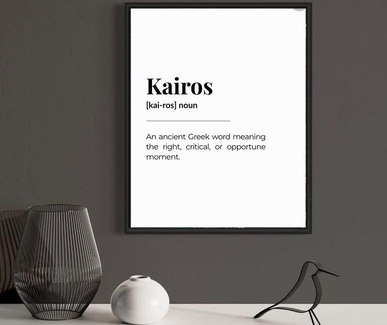 Kairos Definition Print – Minimalist Greek Philosophy Wall Art ...