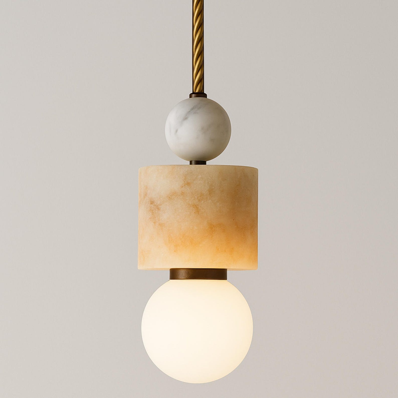 Alabaster Pendant Lighitng, Downrod Chandelier Lighting, Modern ...