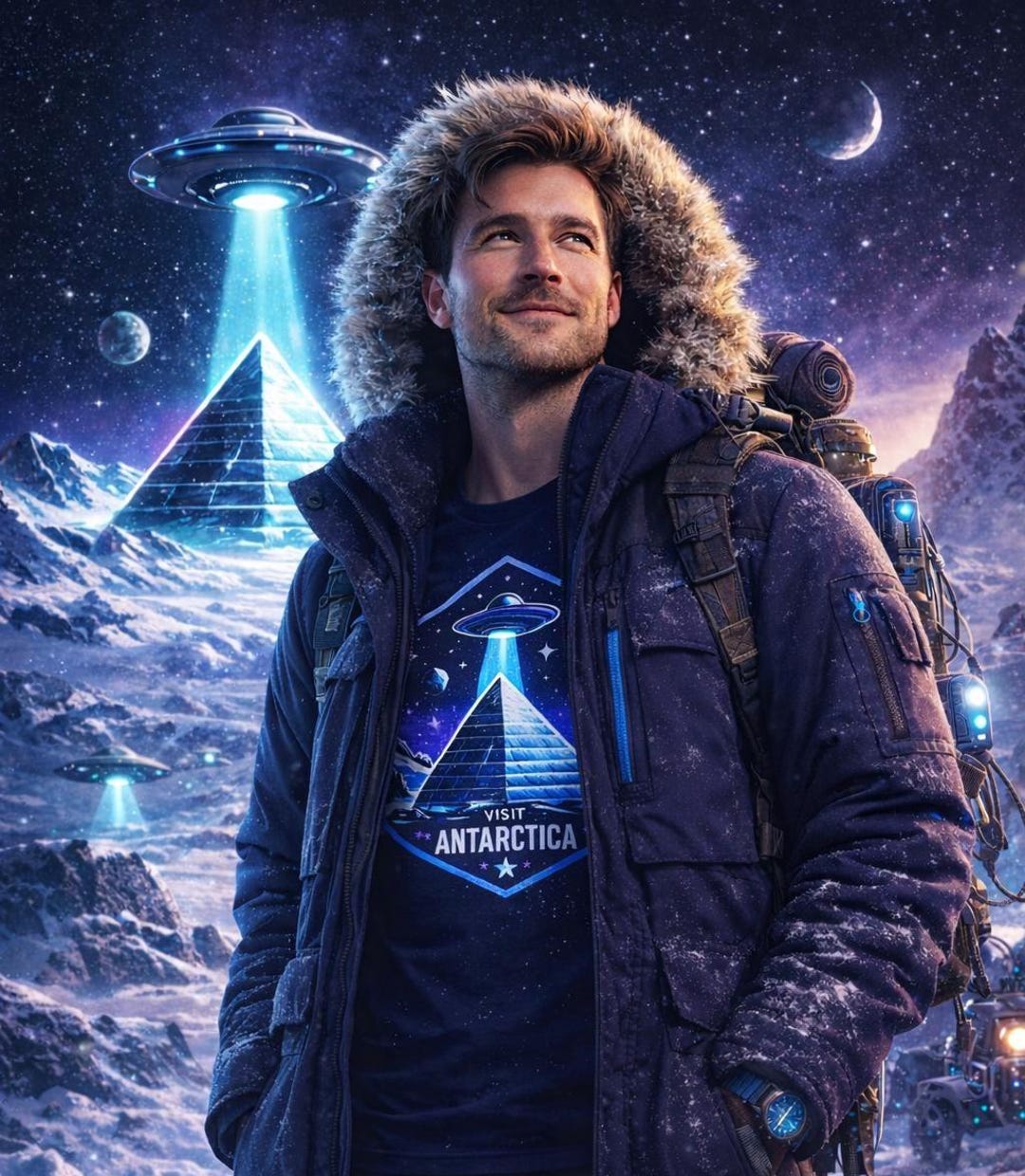 Visit Antarctica Pyramid UAP Retro Space Travel Disclosure T-shirt - Etsy