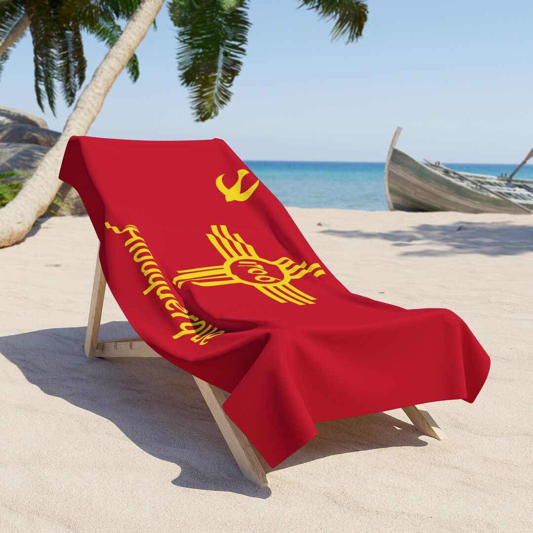 Albuquerque Zia Sun Symbol Beach Towel | 1706 Southwestern Design - Etsy