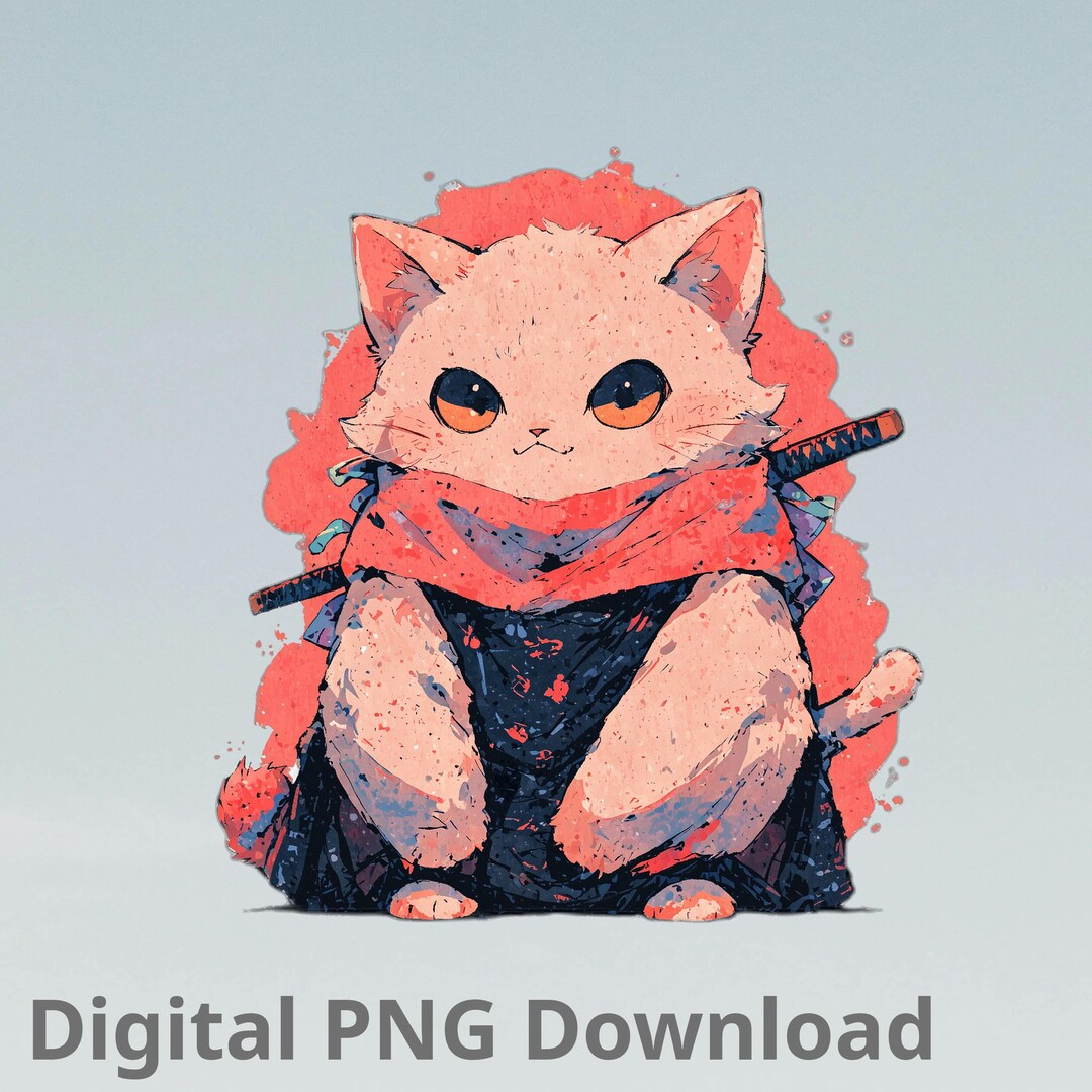 Samurai Cat Png,white Cat Png,cat Png,cat in Samurai Costume Png ,cat ...
