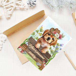 Puppy Birthday Card Printable | Pawsome Dog Greeting Card | 5x7 ...