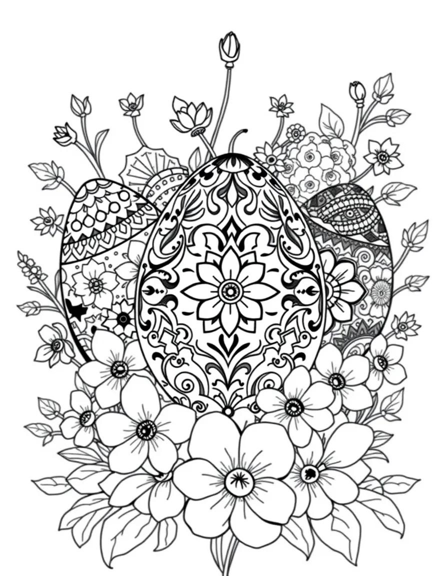 Easter Egg Coloring Pages for Adults 21 Unique Designs Digita Download ...