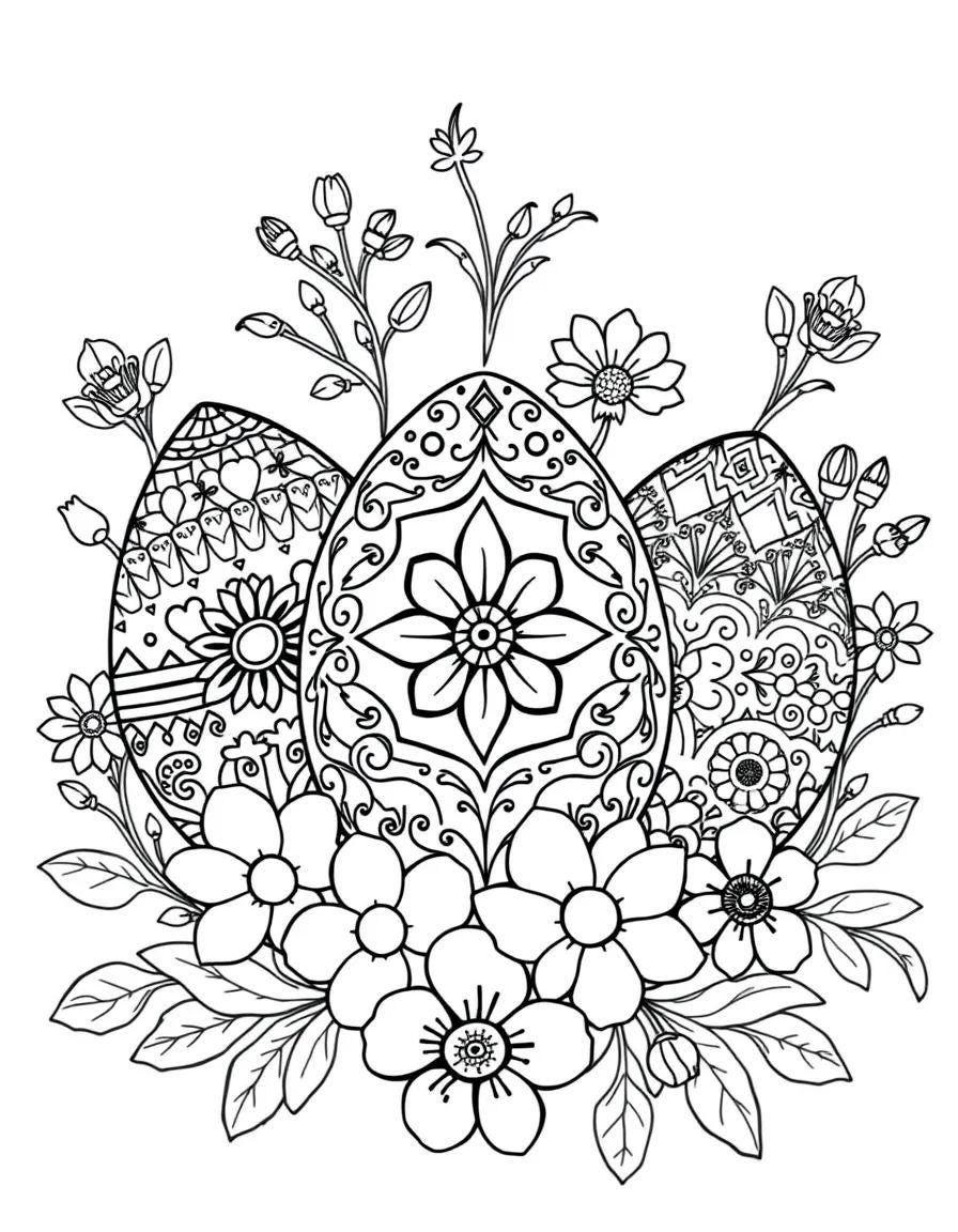 Easter Egg Coloring Pages for Adults 21 Unique Designs Digita Download ...