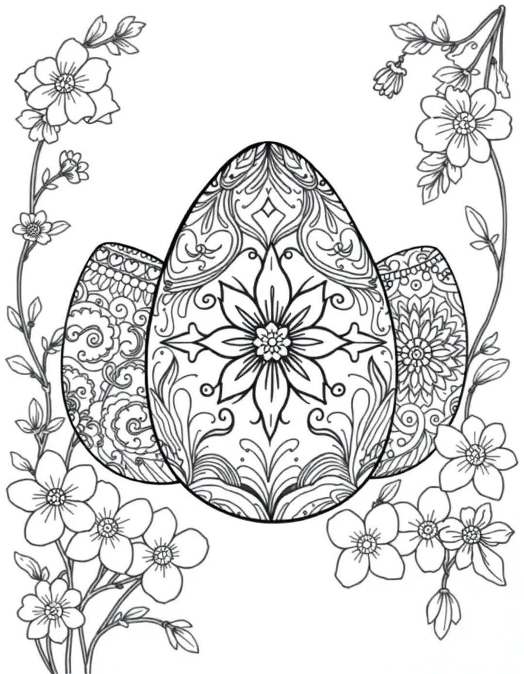 Easter Egg Coloring Pages for Adults 21 Unique Designs Digita Download ...