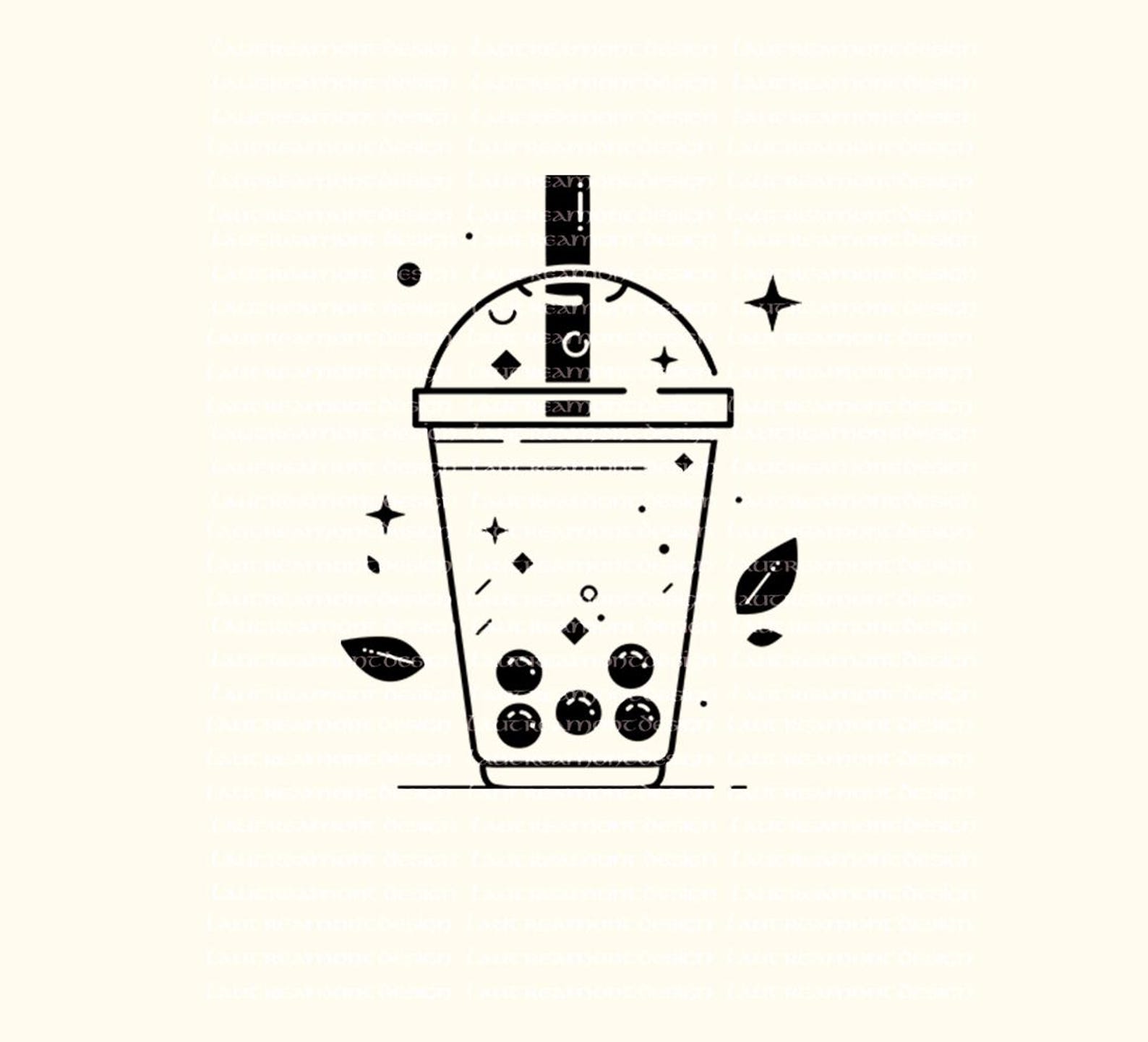 Bubble Tea Vector Set – Aesthetic Boba Tea Clipart, Cute Minimalist Png, Svg, Ai, Eps, Jpg - Etsy