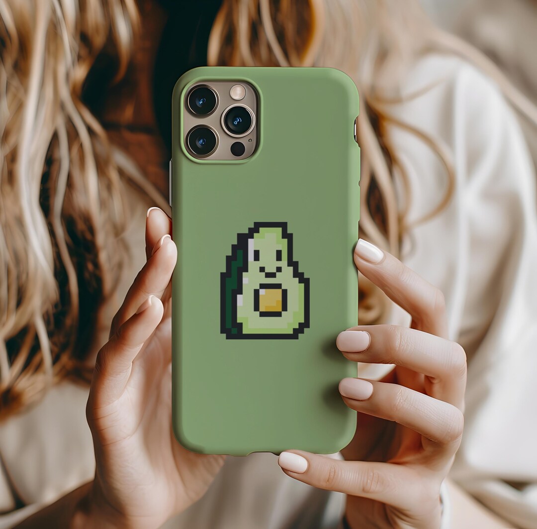 Pixel Art Avocado Phone Case, Cute Phone Case, Unique Gift for Food ...