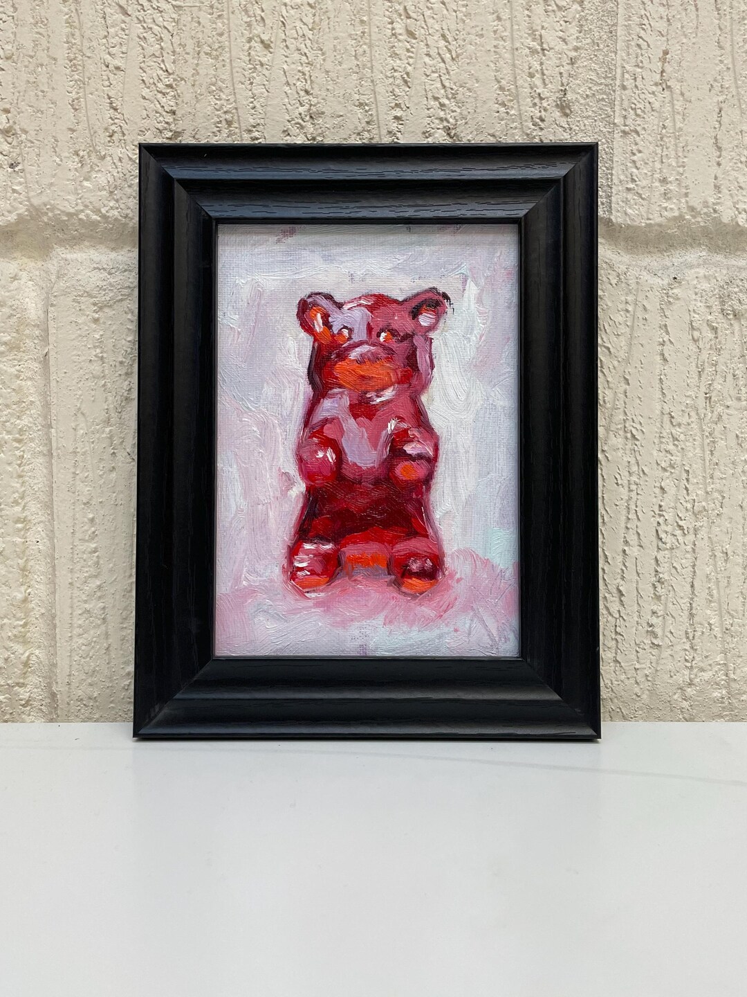 Gummy Bear Painting Wall Art Impasto Artwork Oil Painting 7x5" Still ...
