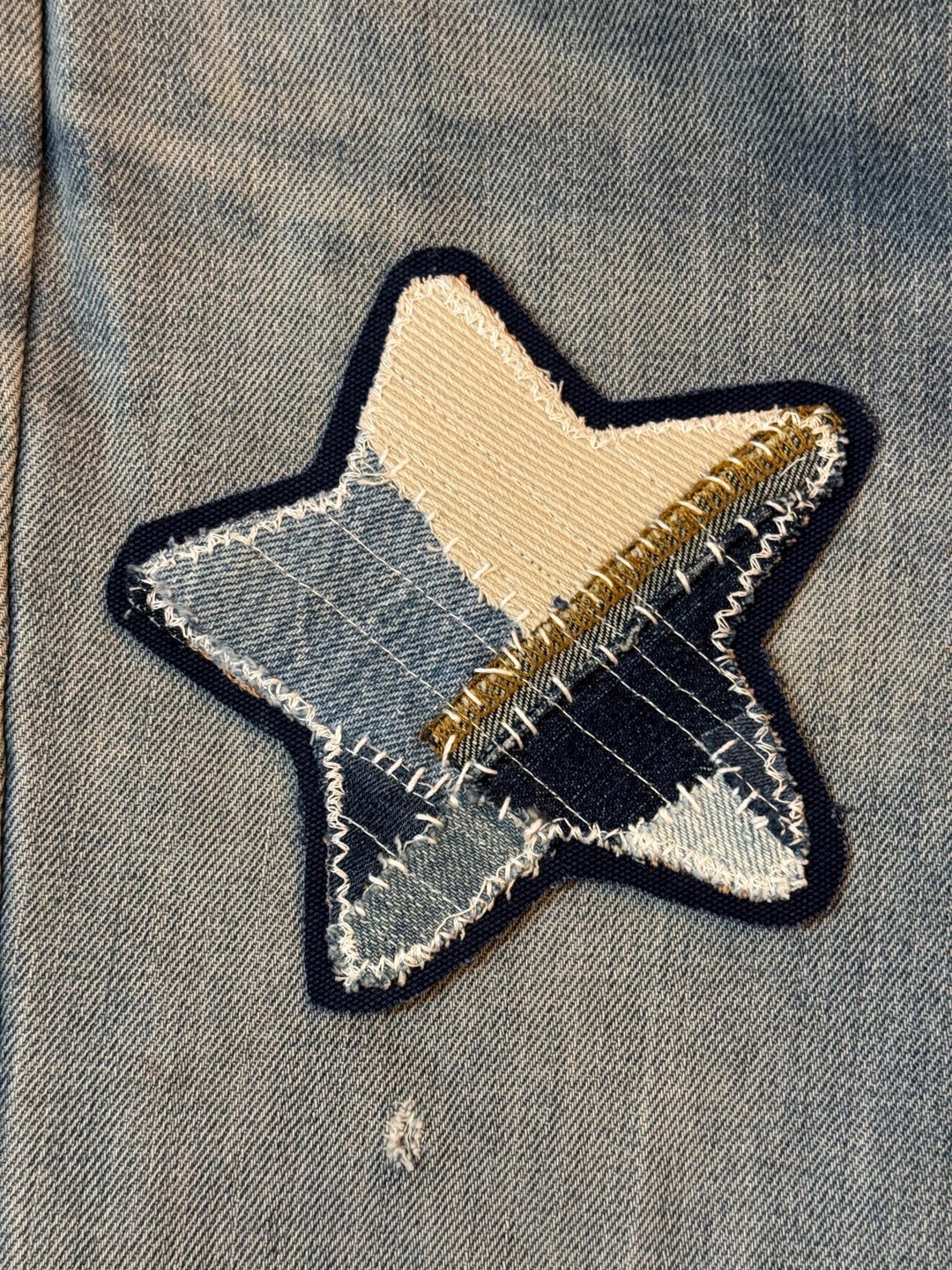 Upcycled Vintage Levi’s Jeans With Hand-stitched Star Patches - Etsy